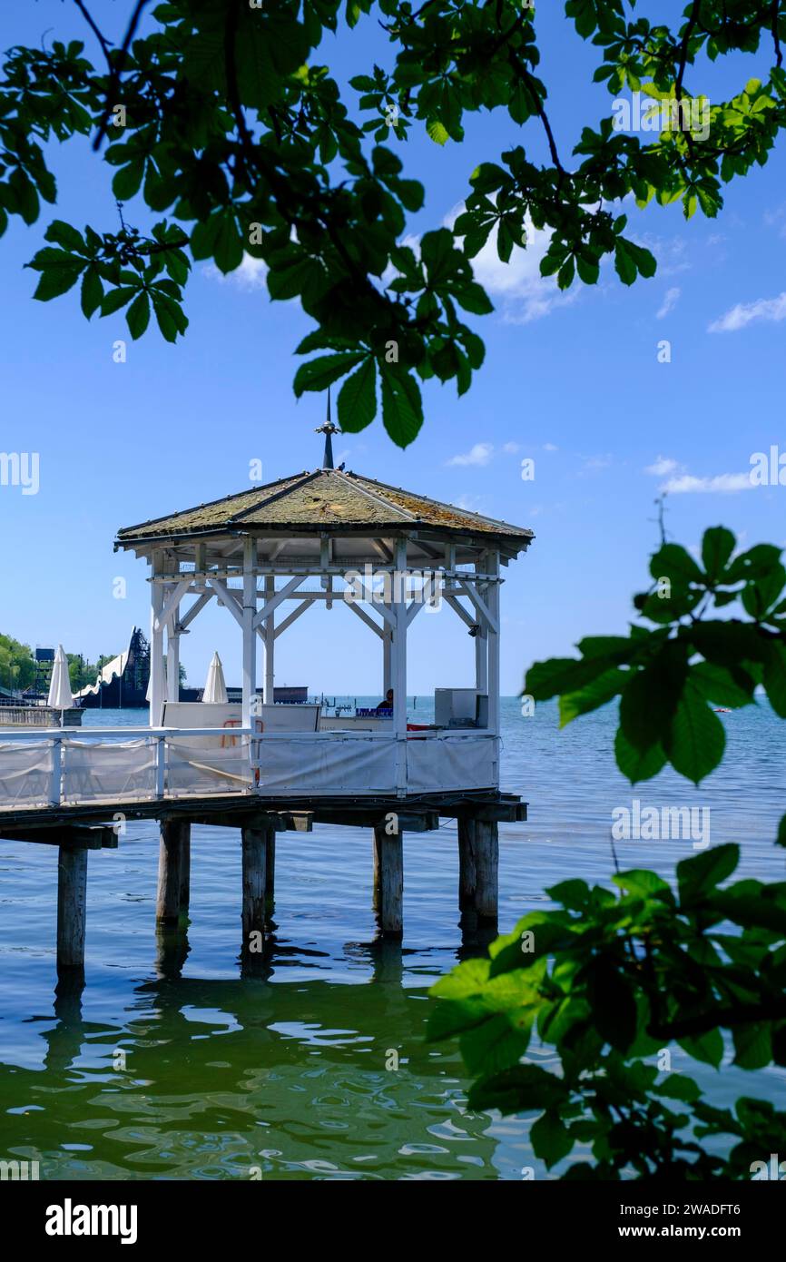 Pavilion on the lakeside promenade on Lake Constance, Bregenz ...