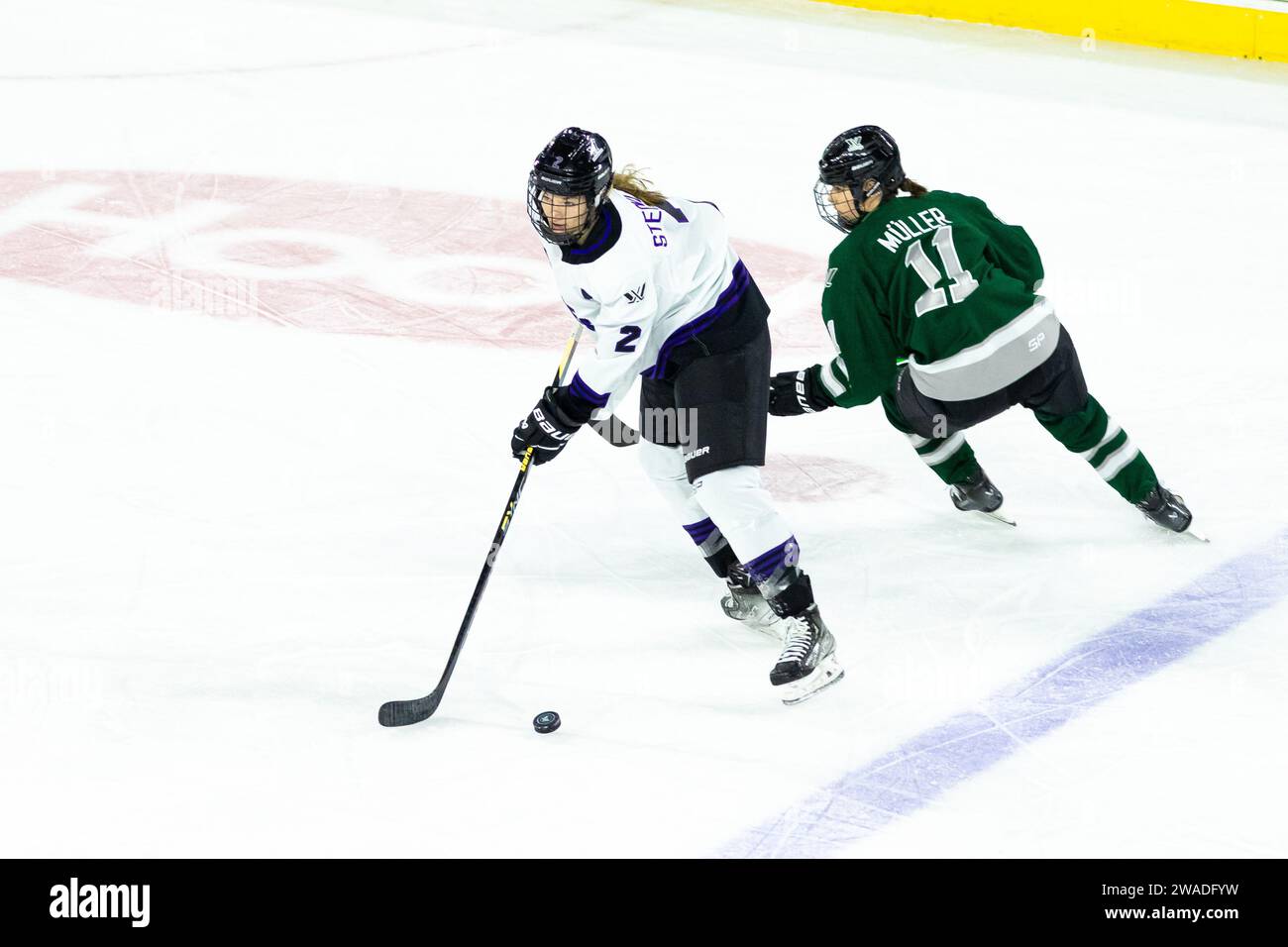 Tsongas Center. 3rd Jan, 2024. Massachusetts, USA; Minnesota defender ...