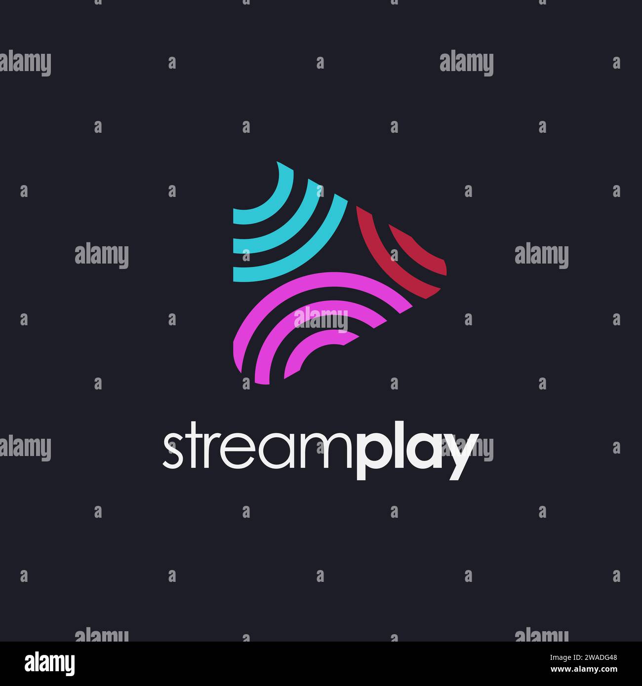 Internet signal and play logo, live stream logo icon vector template on ...