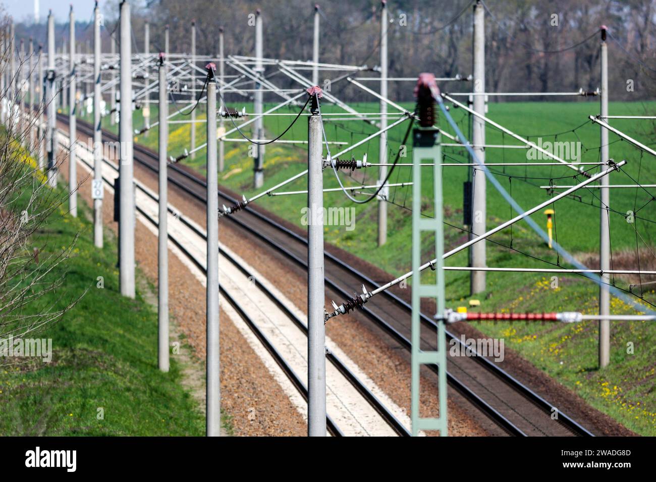 ICE route of the Deutsche Bahn, Ludwigsfelde, 21.04.2023 Stock Photo ...
