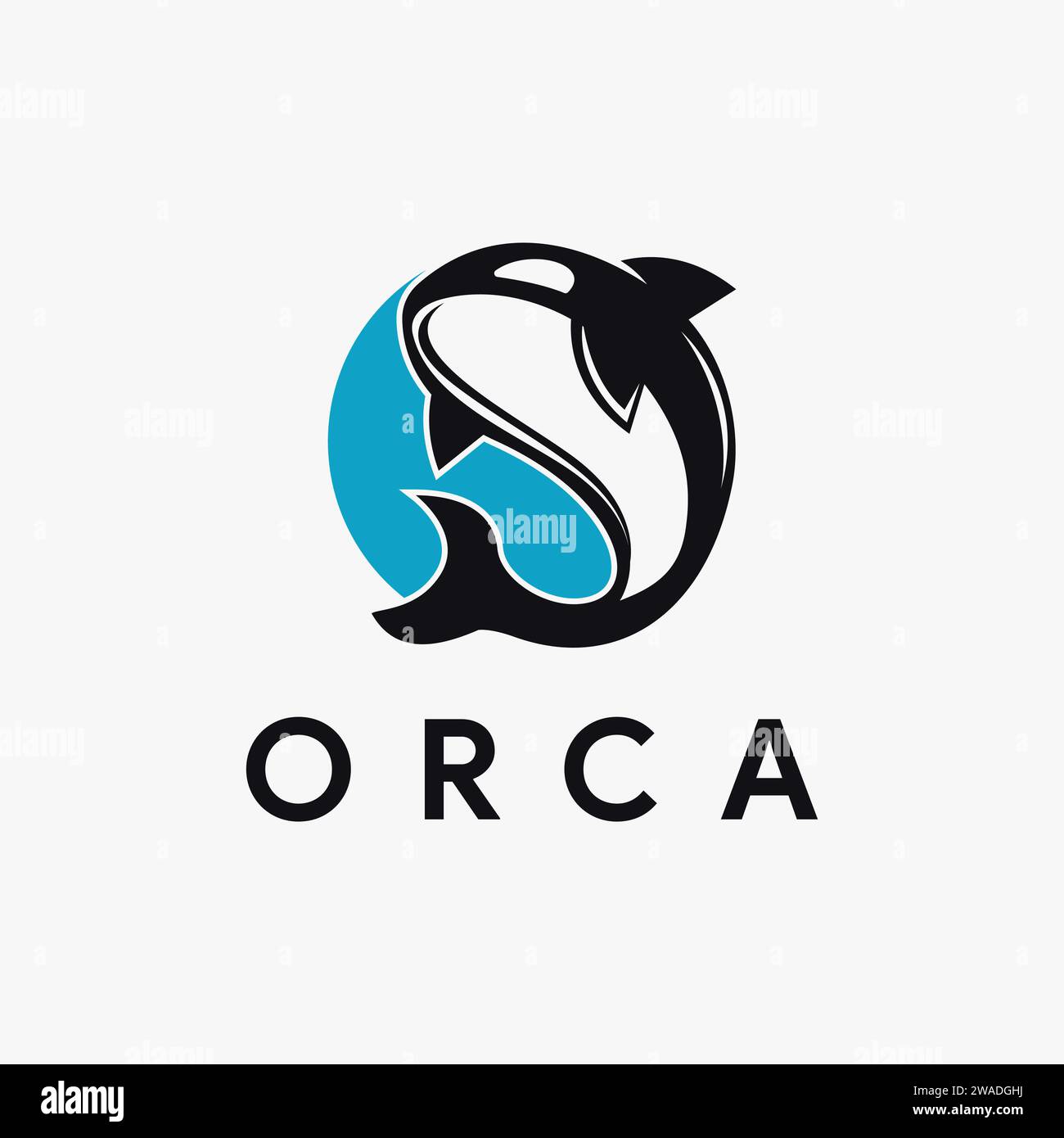Simple jumping orca logo icon vector template on white background Stock ...