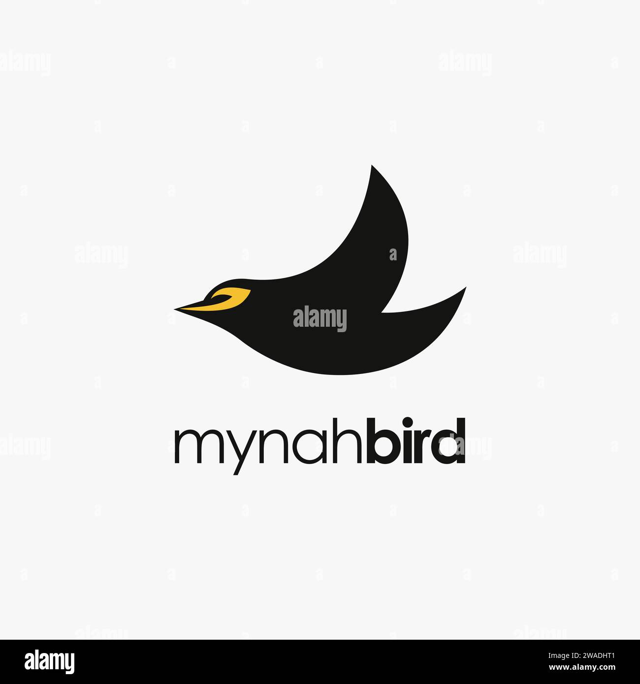 Minimalist mynah bird logo icon vector template on white background ...