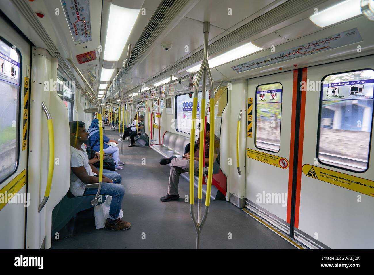 KUALA LUMPUR, MALAYSIA - MAY 27, 2023: interior shot of light rapid ...