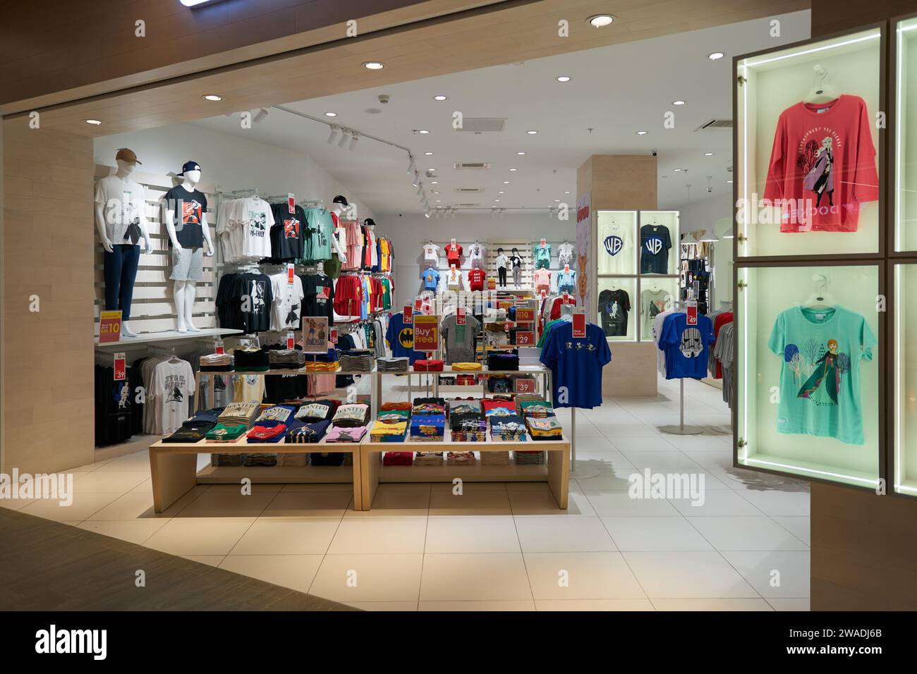 KUALA LUMPUR, MALAYSIA - MAY 27, 2023: various clothes on display at ...
