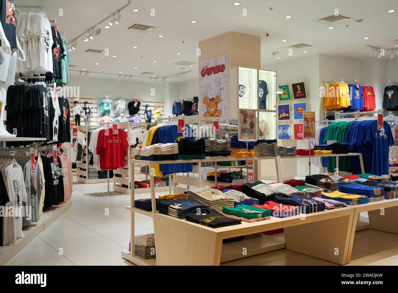 KUALA LUMPUR, MALAYSIA - MAY 27, 2023: various clothes on display at ...