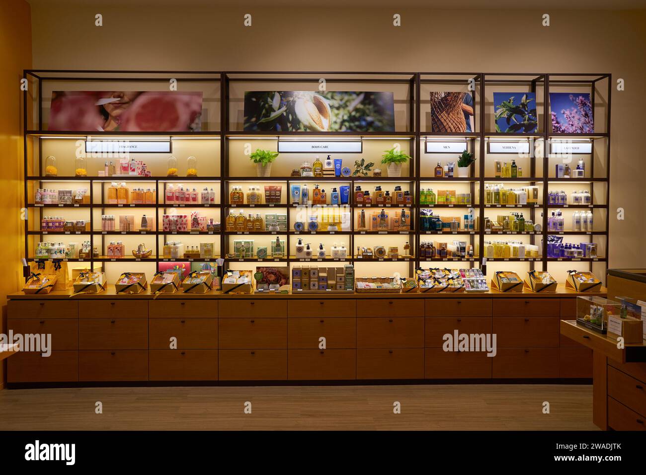 KUALA LUMPUR, MALAYSIA - MAY 27, 2023: interior shot of L'Occitane ...