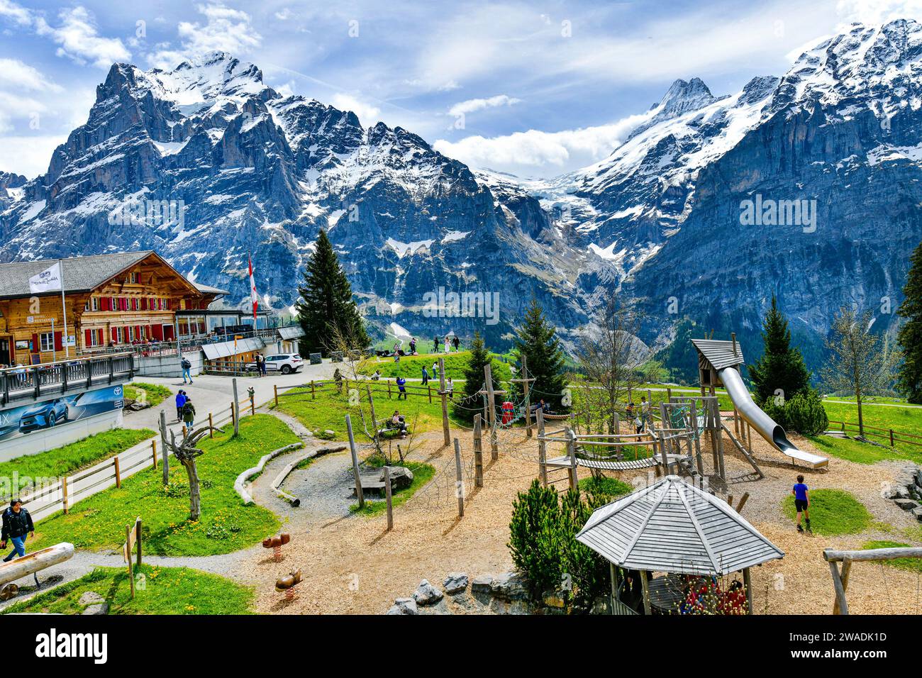 GRINDELWALD, SWITZERLAND - MAY 23, 2023 : Beautiful traditional ...