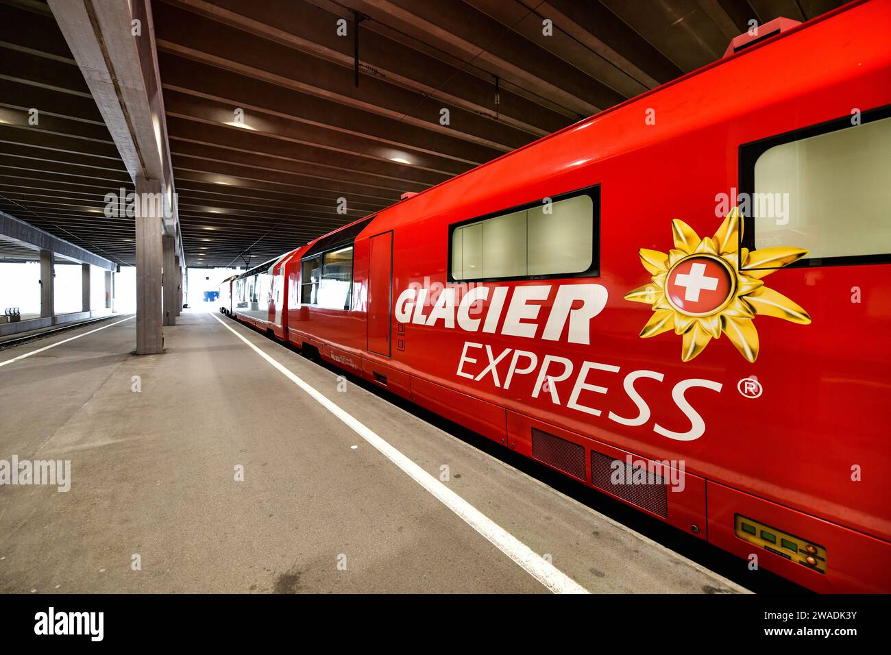 Zermatt, Switzerland 22-5,2023: Red locomotive railway at zermatt ...
