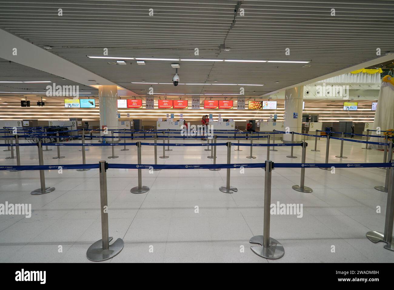 PHUKET, THAILAND - MAY 06, 2023: check-in area inside Phuket Airport’s ...