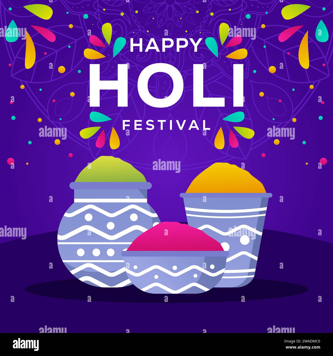 Holi rangoli Stock Vector Images - Alamy