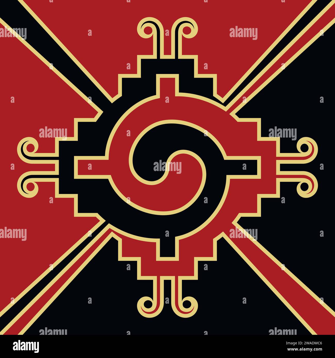 Vector design of Aztec civilization tribal symbol, Mexican indigenous ...