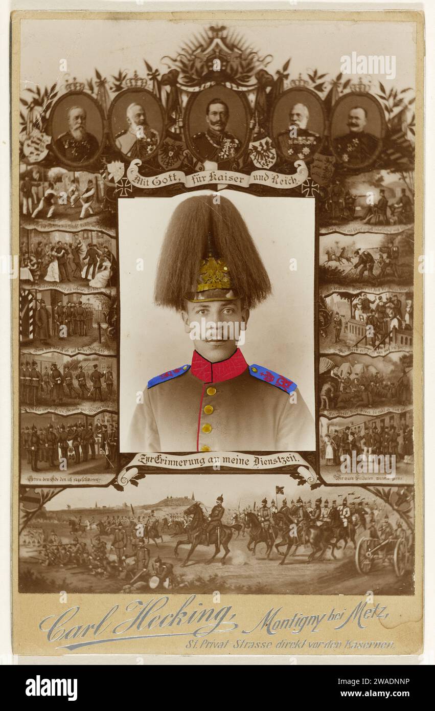 Portrait of a German conscript, c. 1890 - c. 1910 cabinet photograph ...
