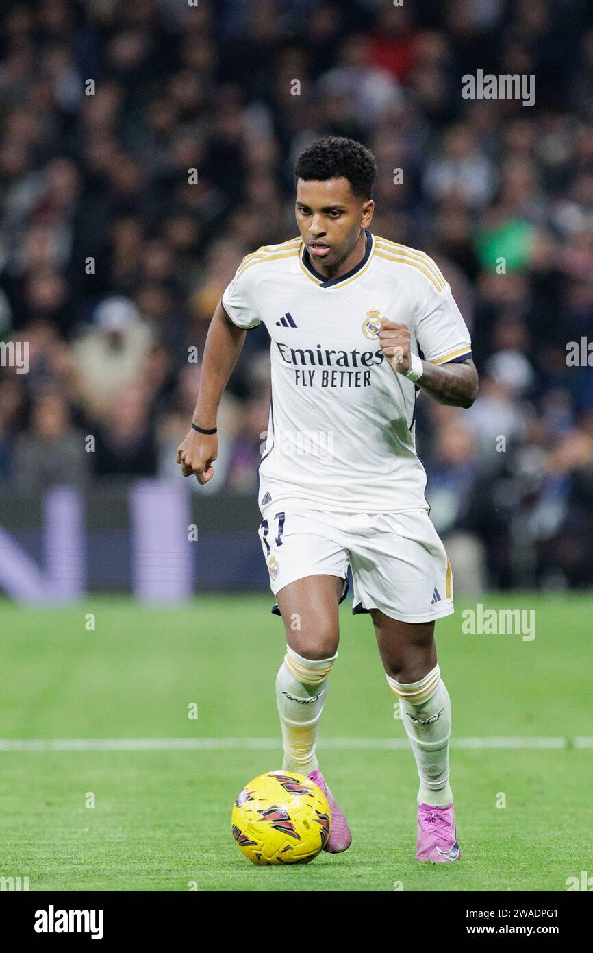 Madrid, Spain. 03rd Jan, 2024. Rodrygo Goes of Real Madrid seen in ...