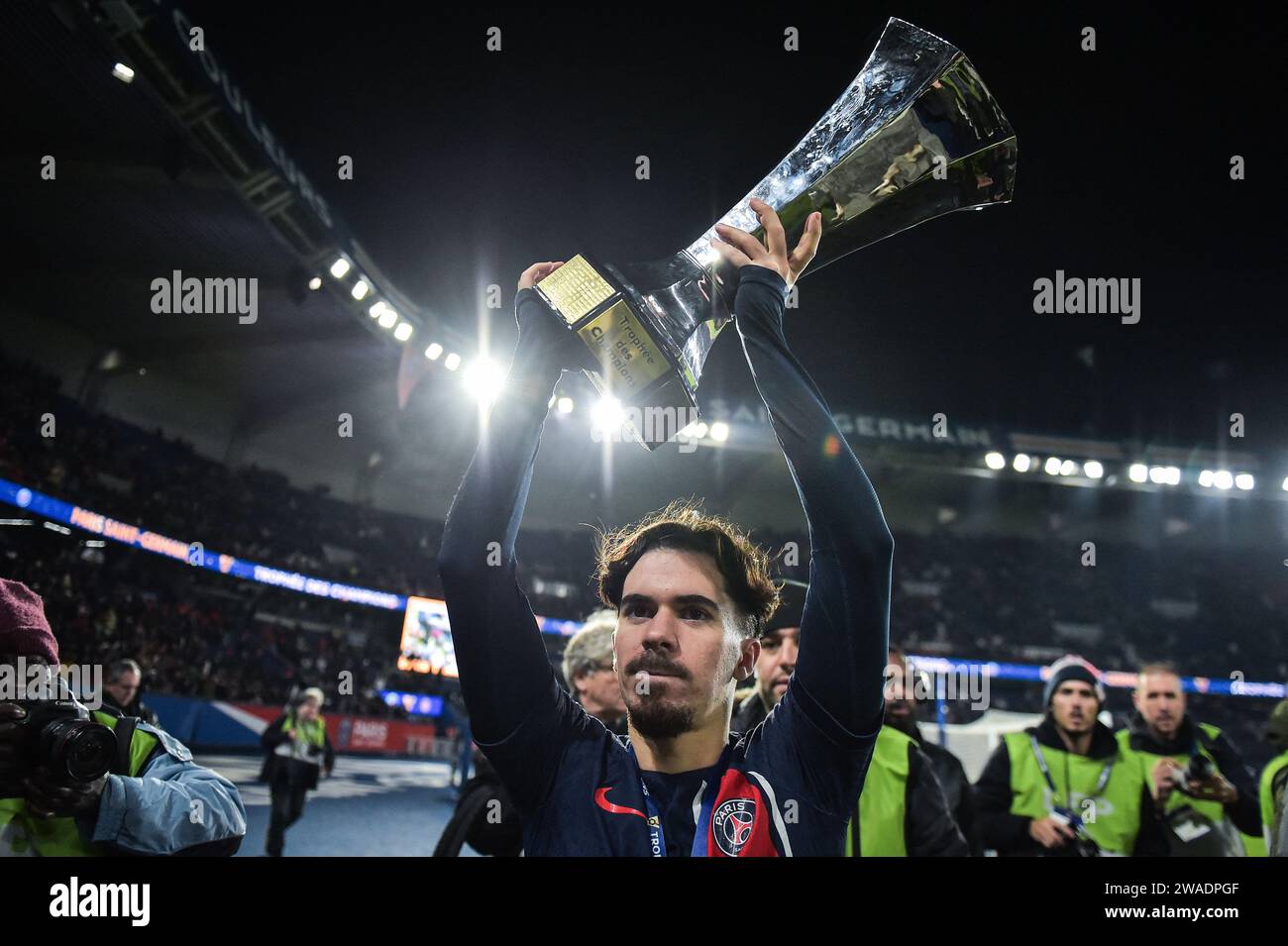 Paris, France. 03rd Jan, 2024. Paris Saint-Germain's midfielder Vitinha ...