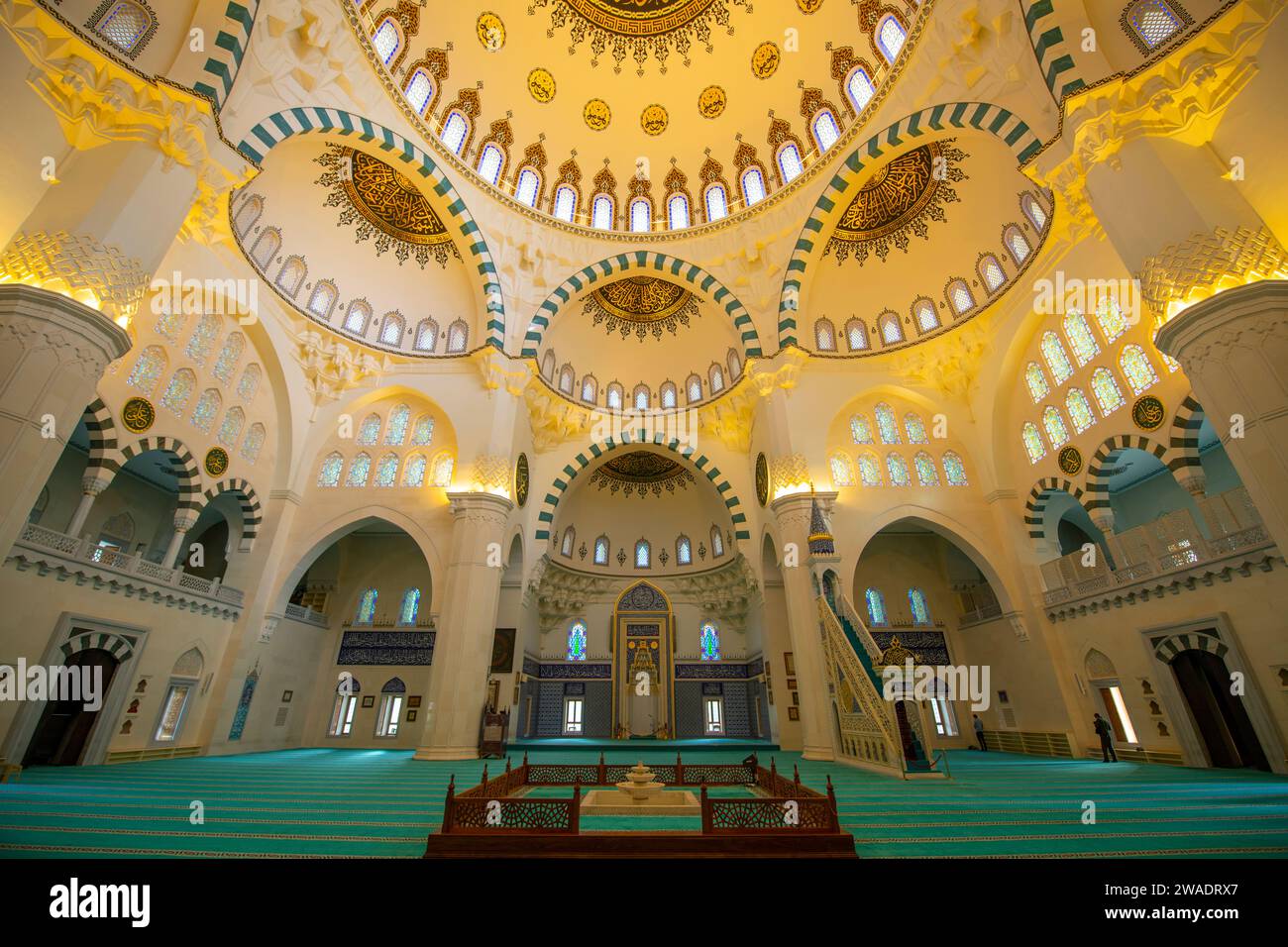 Interior of Melike Hatun Mosque Camii. The mosque is a Classical ...