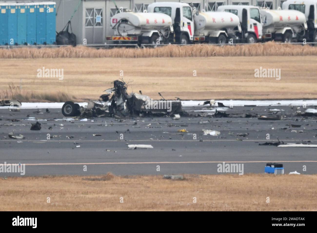 Hokkaido, Japan, January 3, 2024. A Japan Coast Guard aircraft MA722 ...