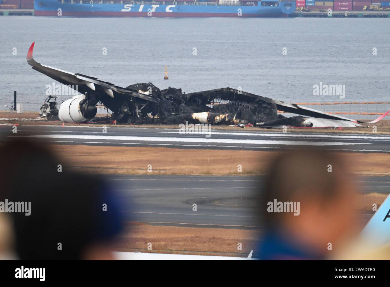 Hokkaido, Japan, January 3, 2024. JAL's A350-900 Reg. JA13XJ of JL516 flight from Sapporo Shin ...