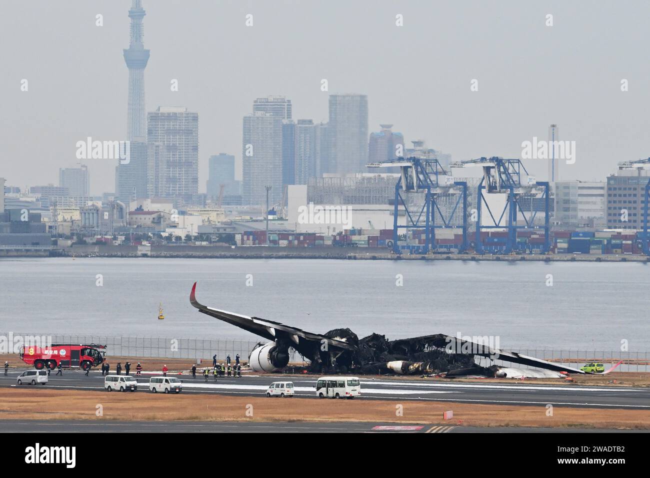 Hokkaido, Japan, January 3, 2024. JAL's A350-900 Reg. JA13XJ of JL516 ...