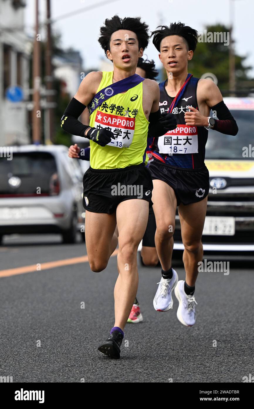 Kanagawa, Japan. 3rd Jan, 2024. (L-R) Takumu Kudo (), Shoma Segawa () Athletics : The 100th ...
