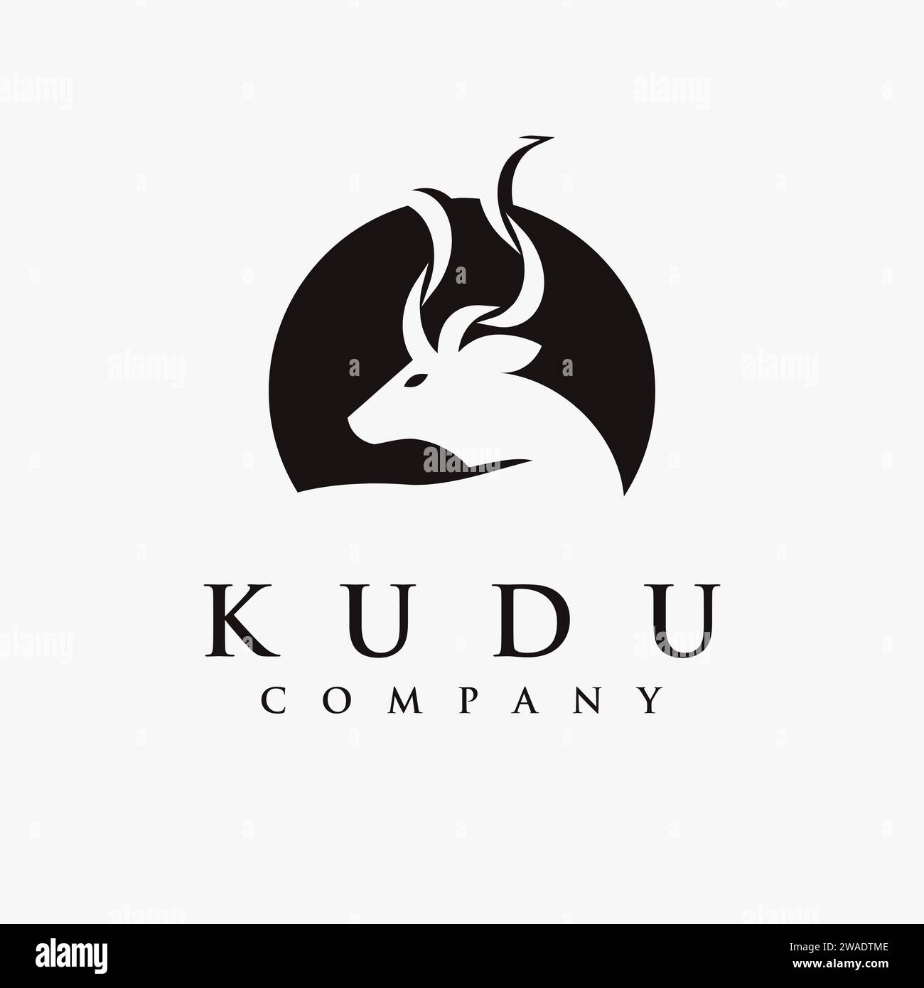 Abstract minimalist kudu logo vector illustration on white background ...