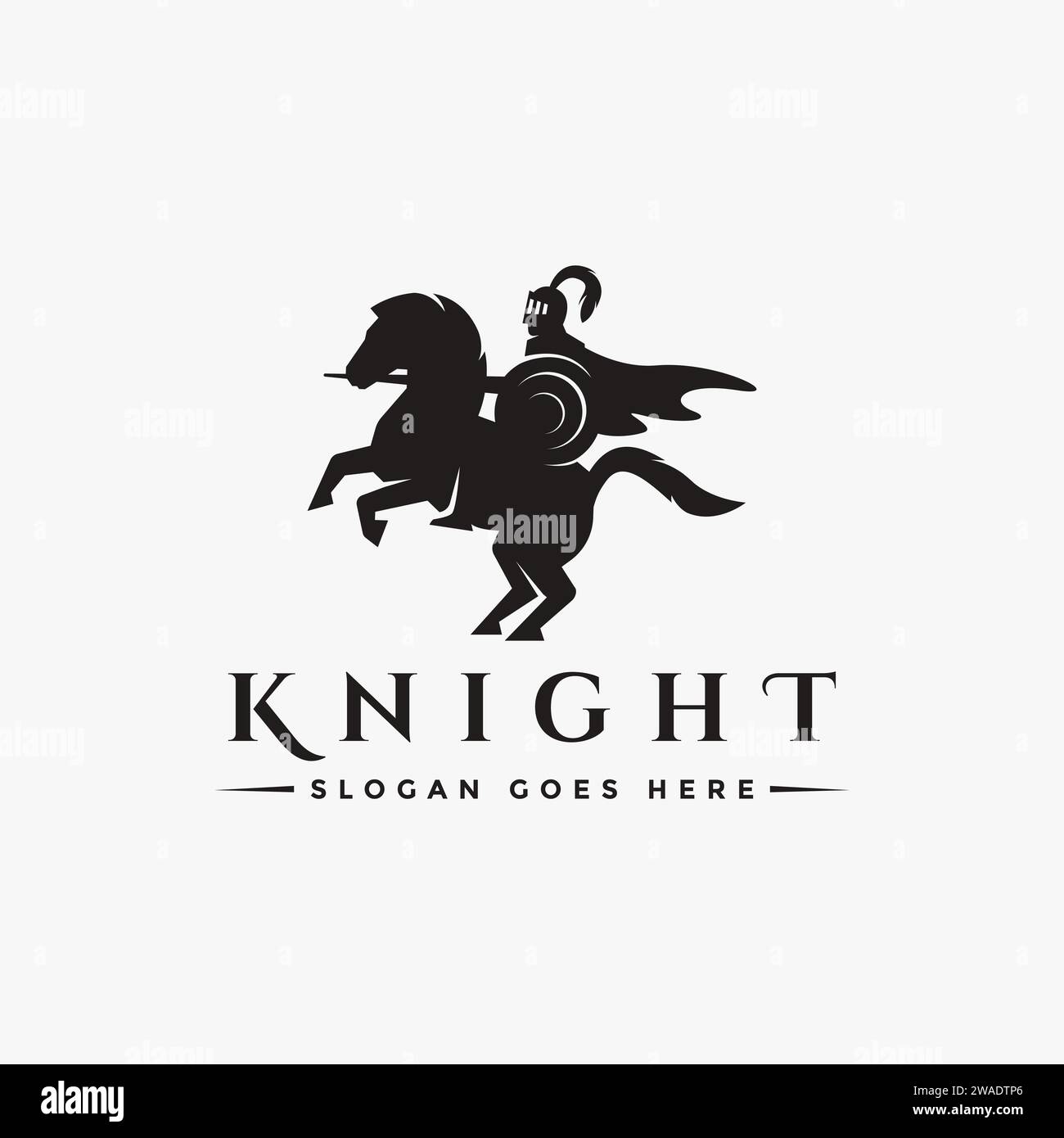 Medieval knight warrior logo icon vector illustration on white ...