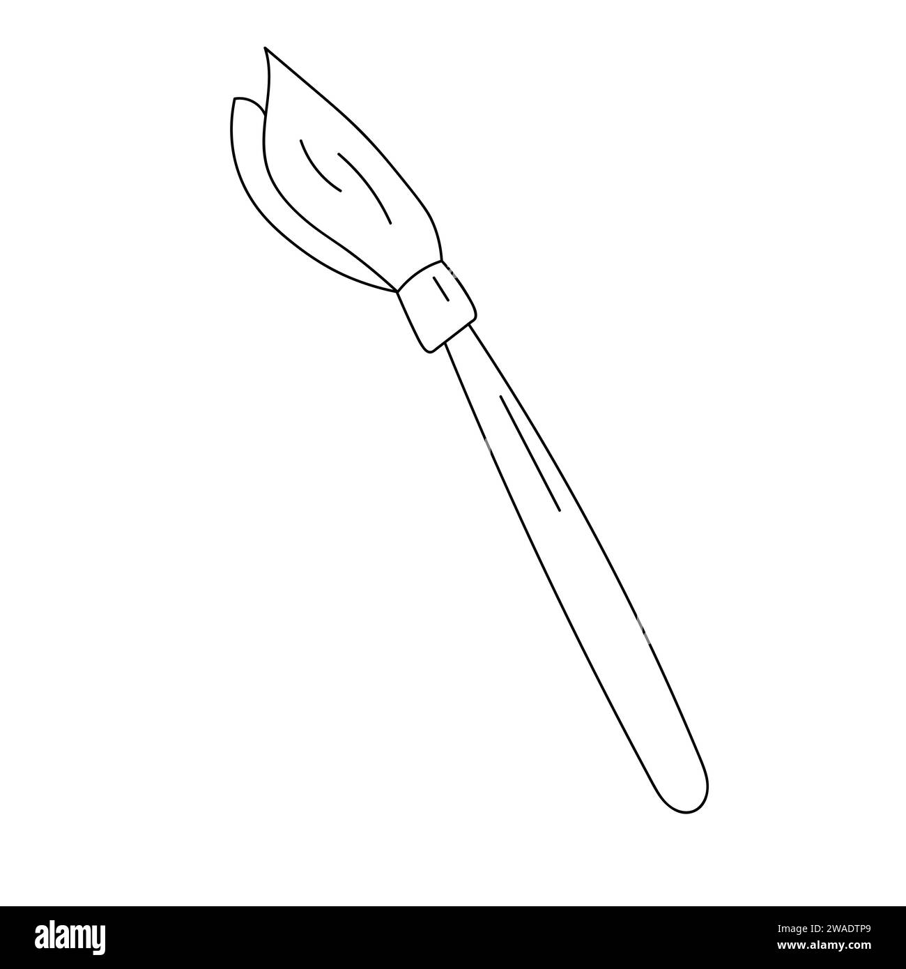 Vector drawing paintbrush, hand drawn illustration in doodle style ...