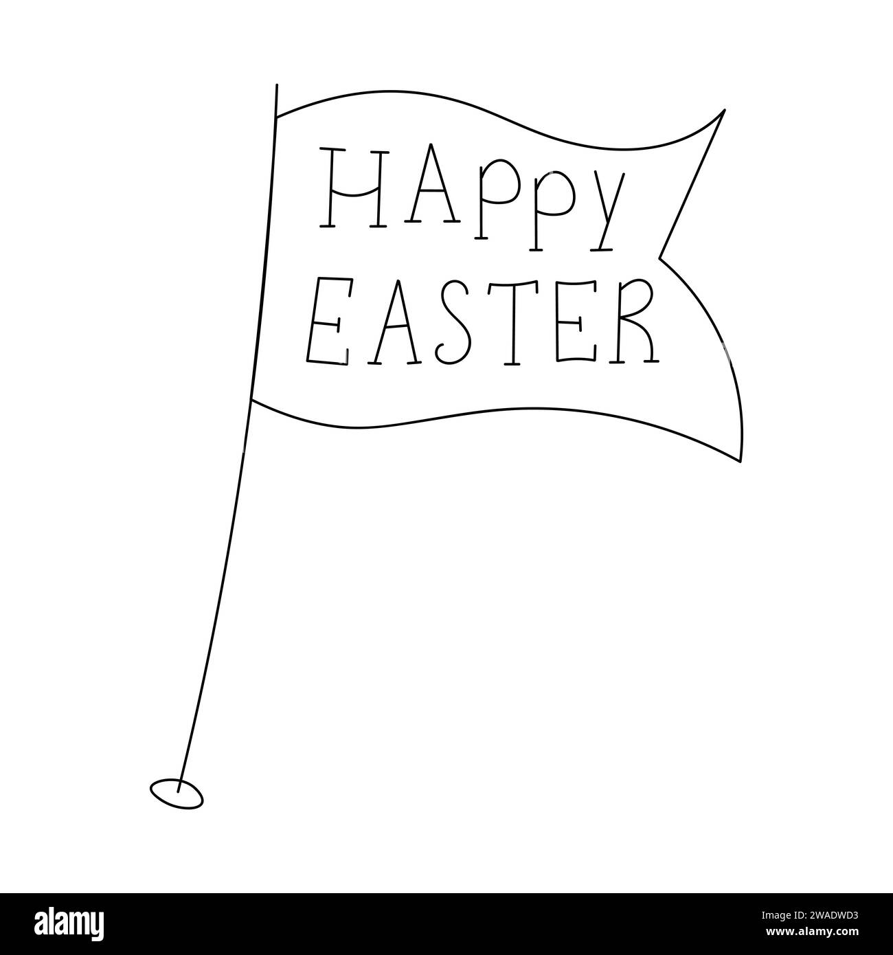 Small table flag in doodle style isolated on white background. vector ...