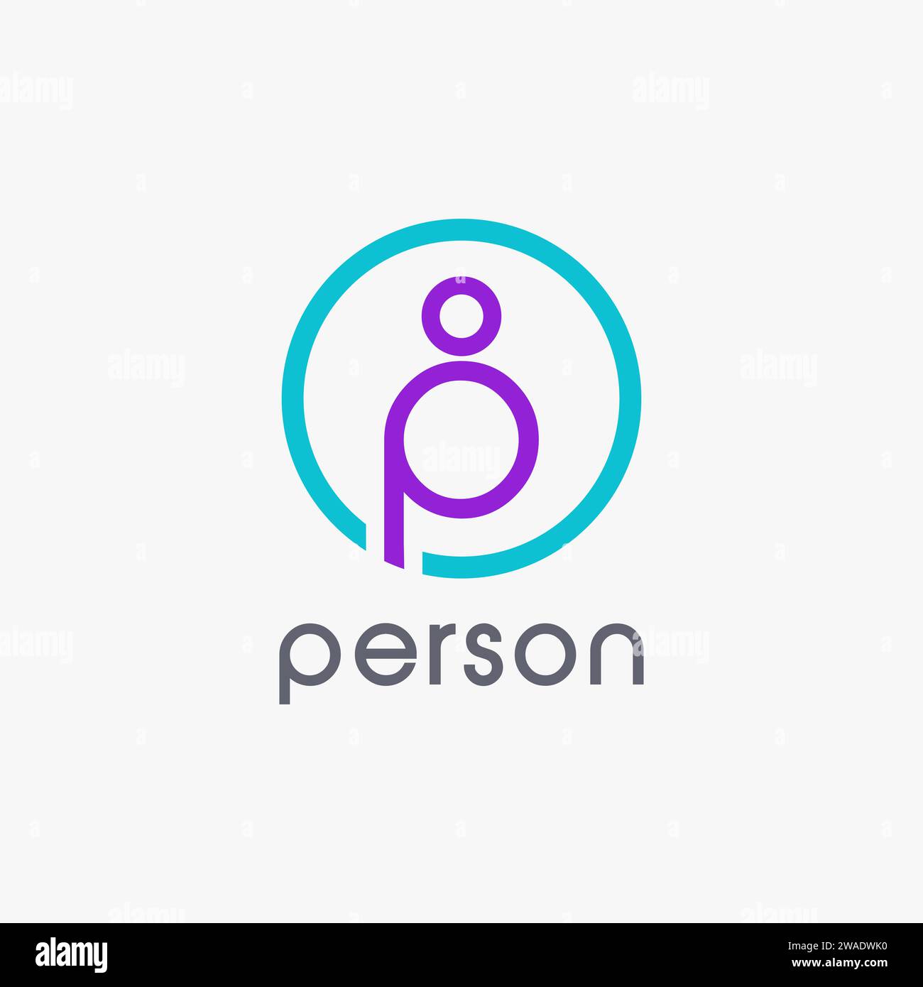Abstract minimalist Letter p for person logo icon vector template on ...