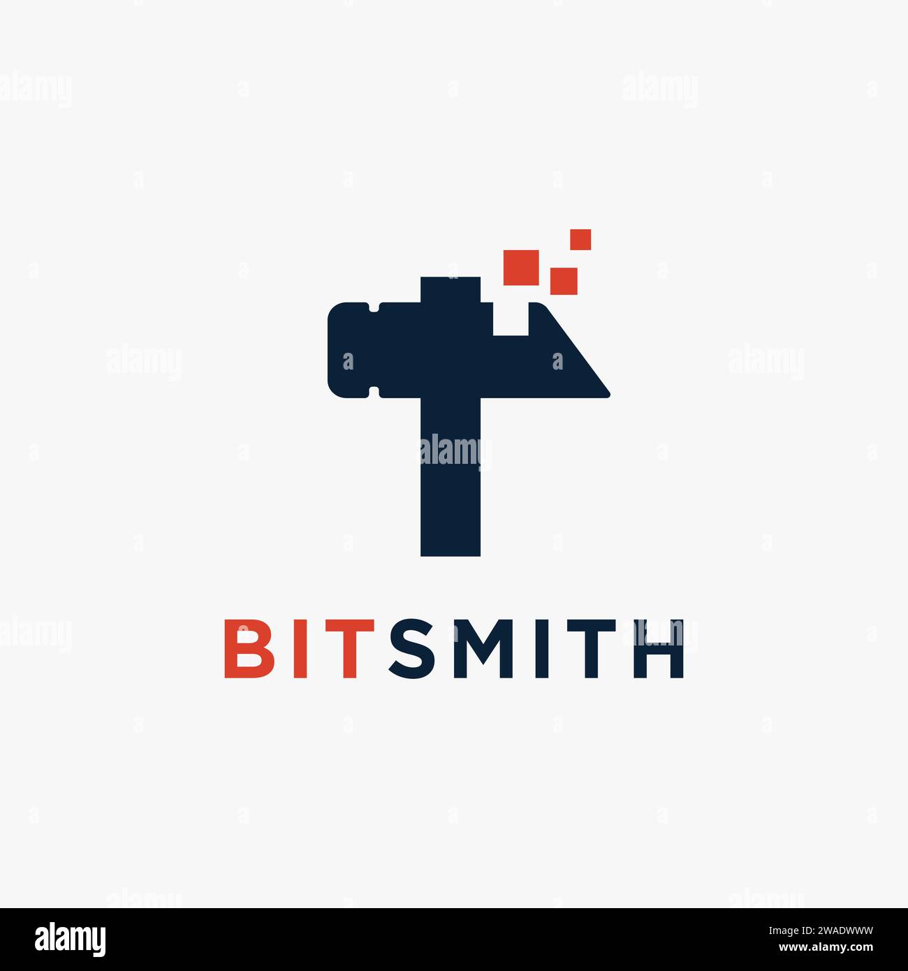 Digital hammer logo icon vector template on white background Stock ...