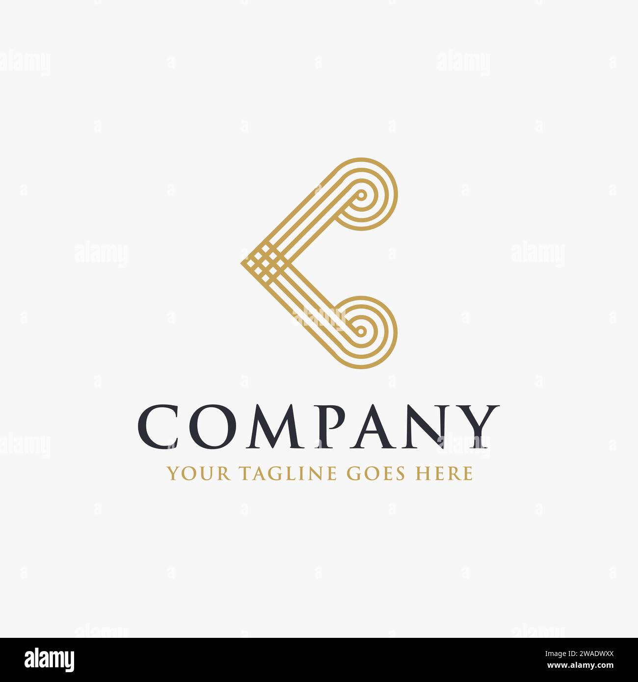 Abstract elegant letter C logo icon vector template on white background ...