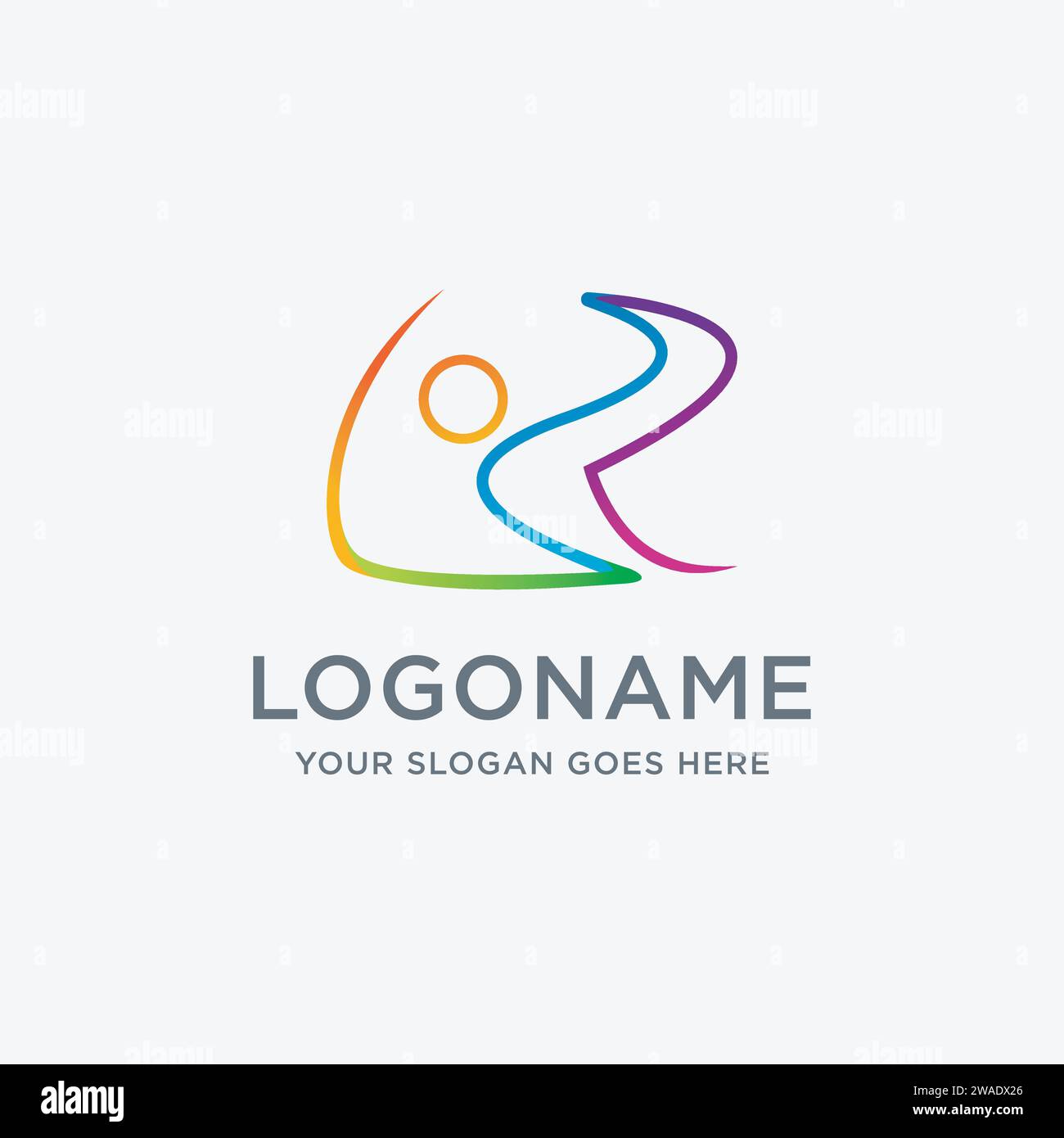 Abstract human and letter LR logo icon vector template on white ...