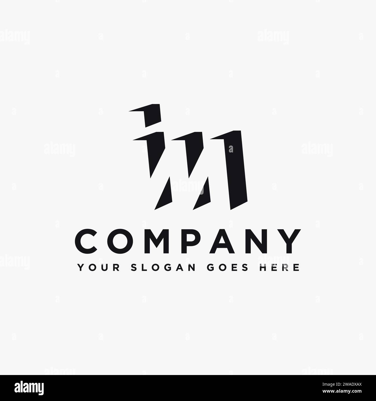 Simple letter IM logo icon in 3d shadow style on white background Stock ...