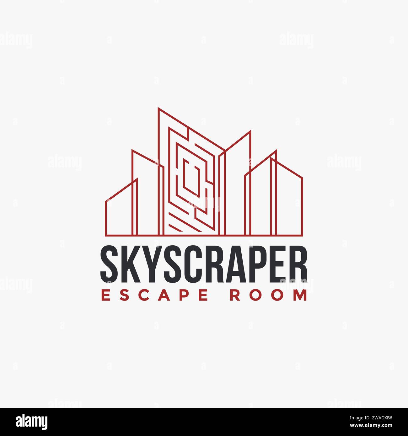Escape room building logo icon vector template on white background ...