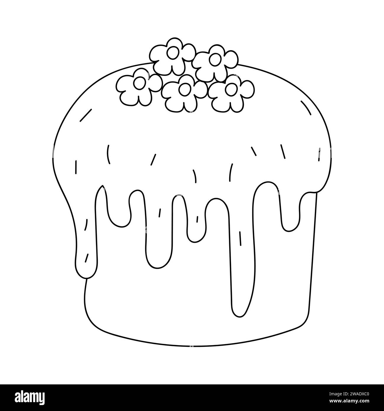 Easter cake isolated on a white background. Doodle vector illustration ...