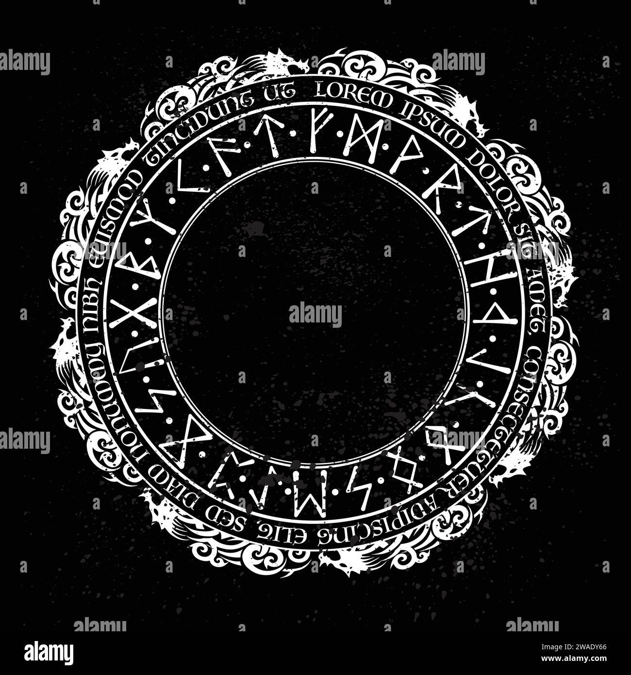 White scandinavian circle runes Stock Vector Image & Art - Alamy