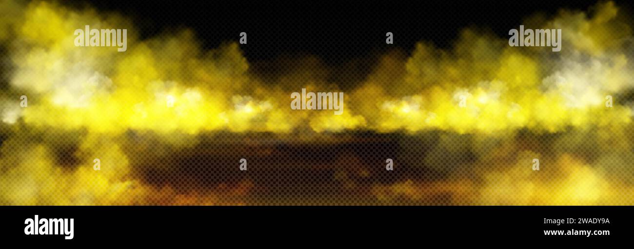 Yellow toxic smoke cloud with overlay effect on transparent background ...