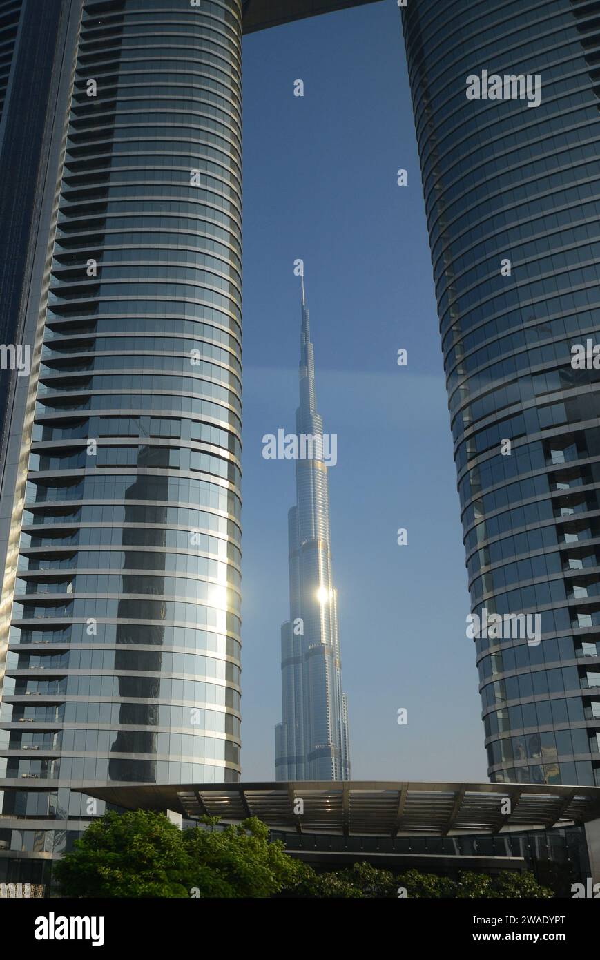 The Burj Khalifa tower seen through The Address Skyview building in ...