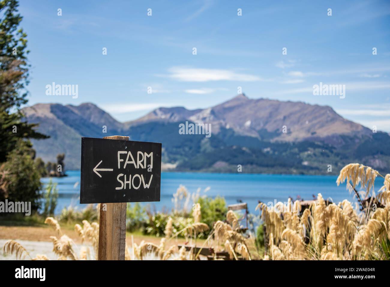 the view of Walter Peak High Country Farm in queenstown new zealand ...