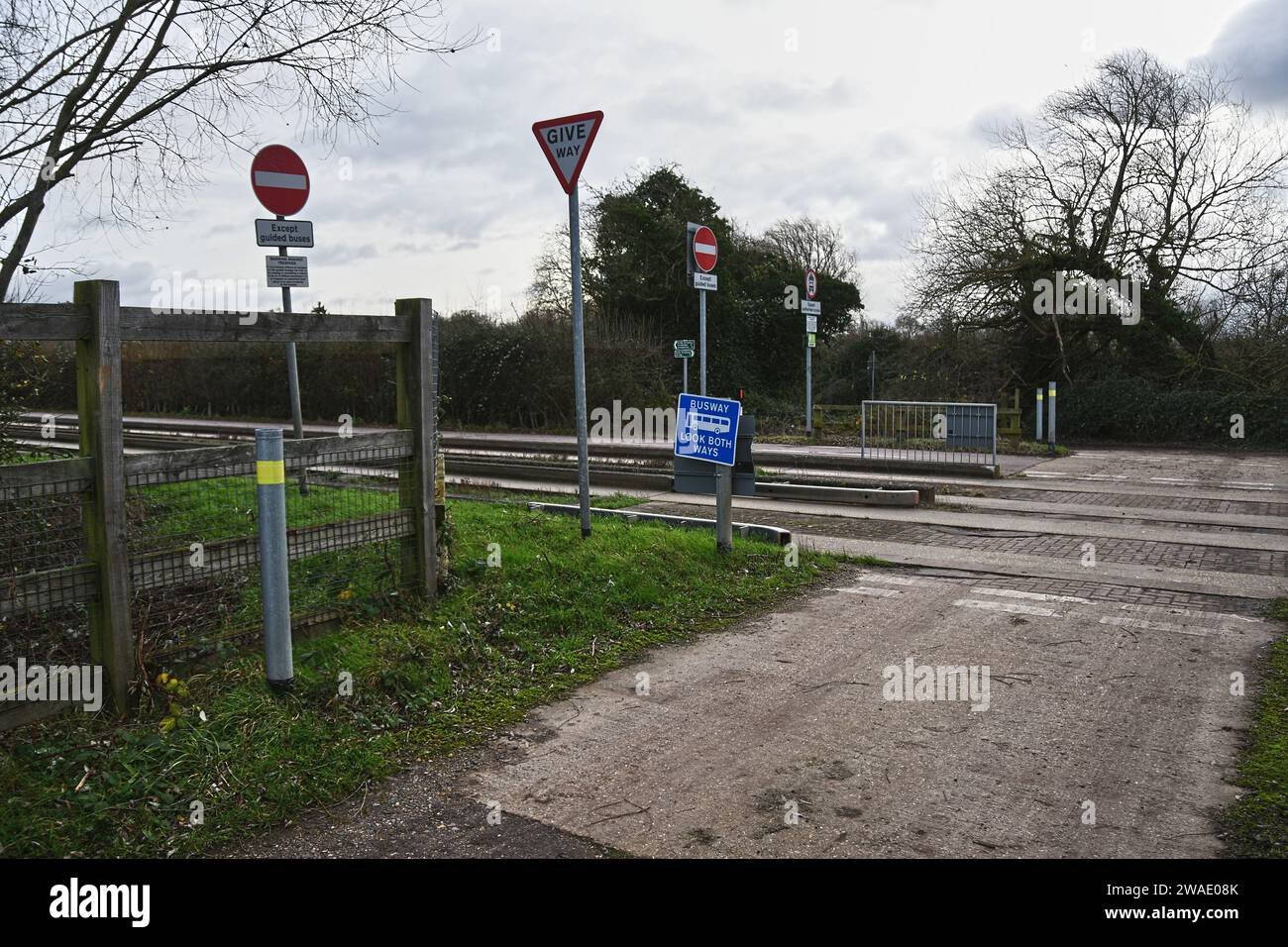 Busway crossing hi-res stock photography and images - Alamy