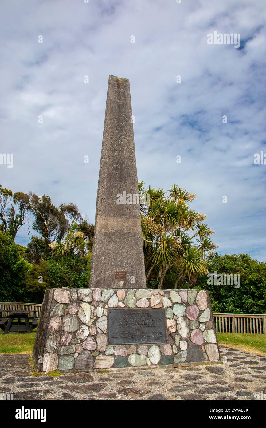Haast new zealand 14th Dec 2023: the stone monument to commemorate the ...