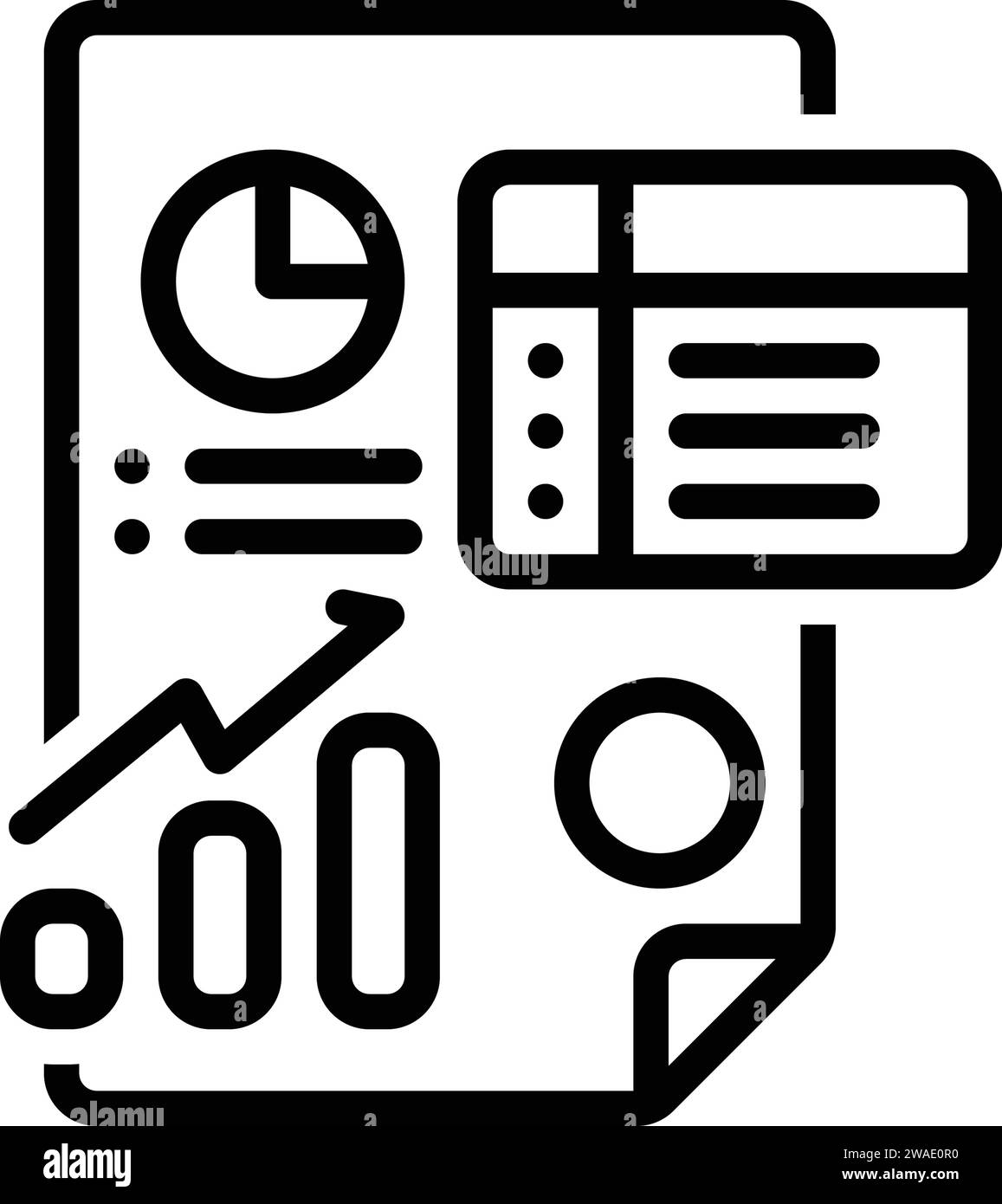 Analytics report sales icon Black and White Stock Photos & Images - Alamy