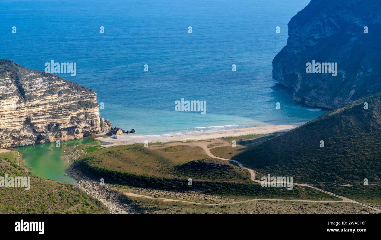 View of Masood Hidden Beach in Salalah, This secret beach is located ...