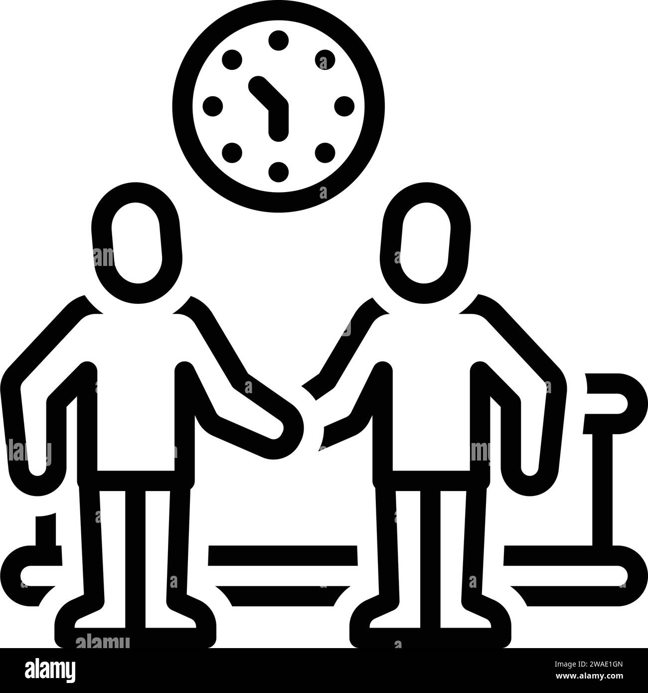 Meeting point sign icon vector Black and White Stock Photos & Images ...