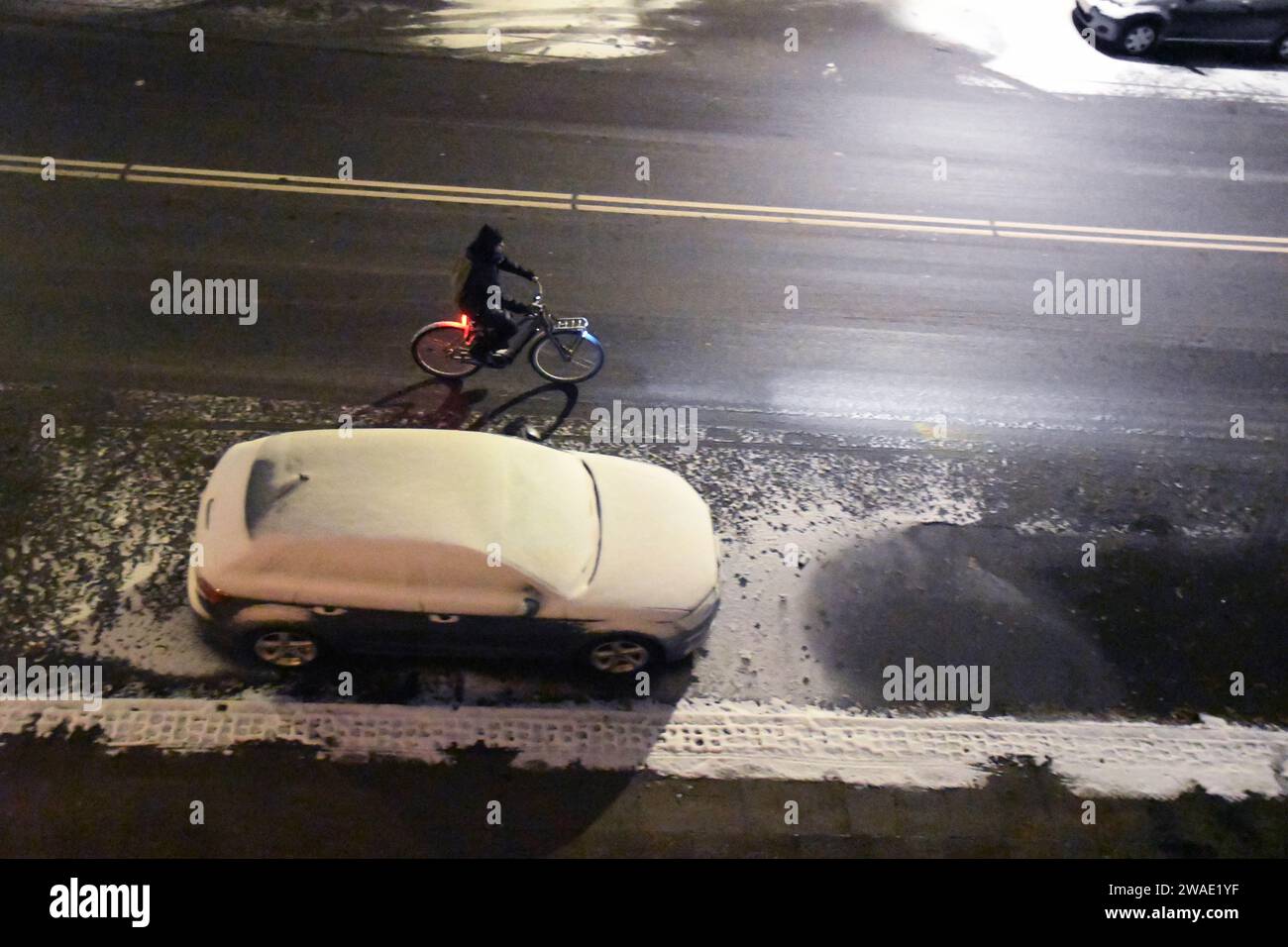 Copenhagen, Denmark /04 January 2024/Snow fall and cold weather danish ...