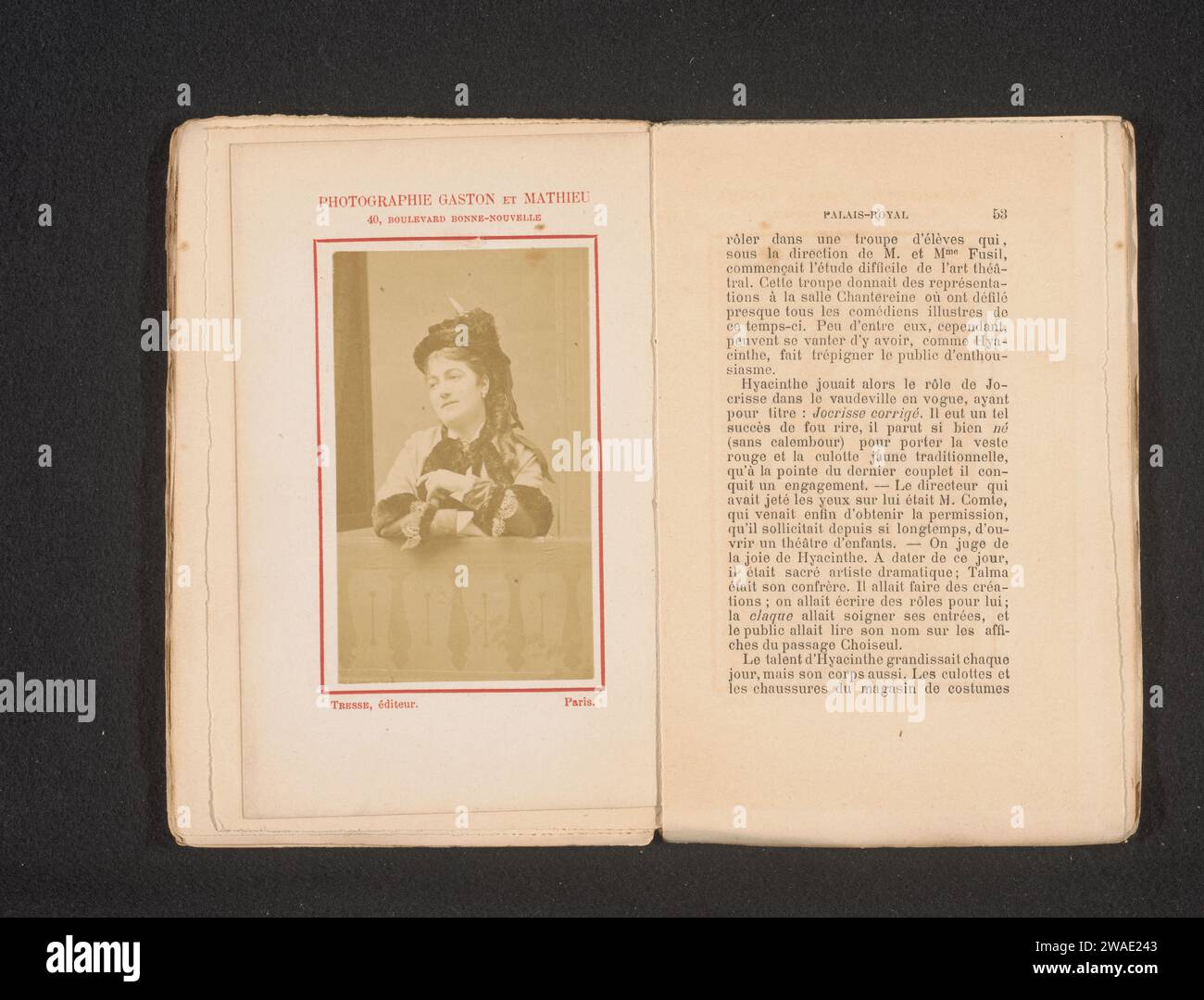 Portrait of a French actress, Gaston et Mathieu, c. 1864 - in or before ...