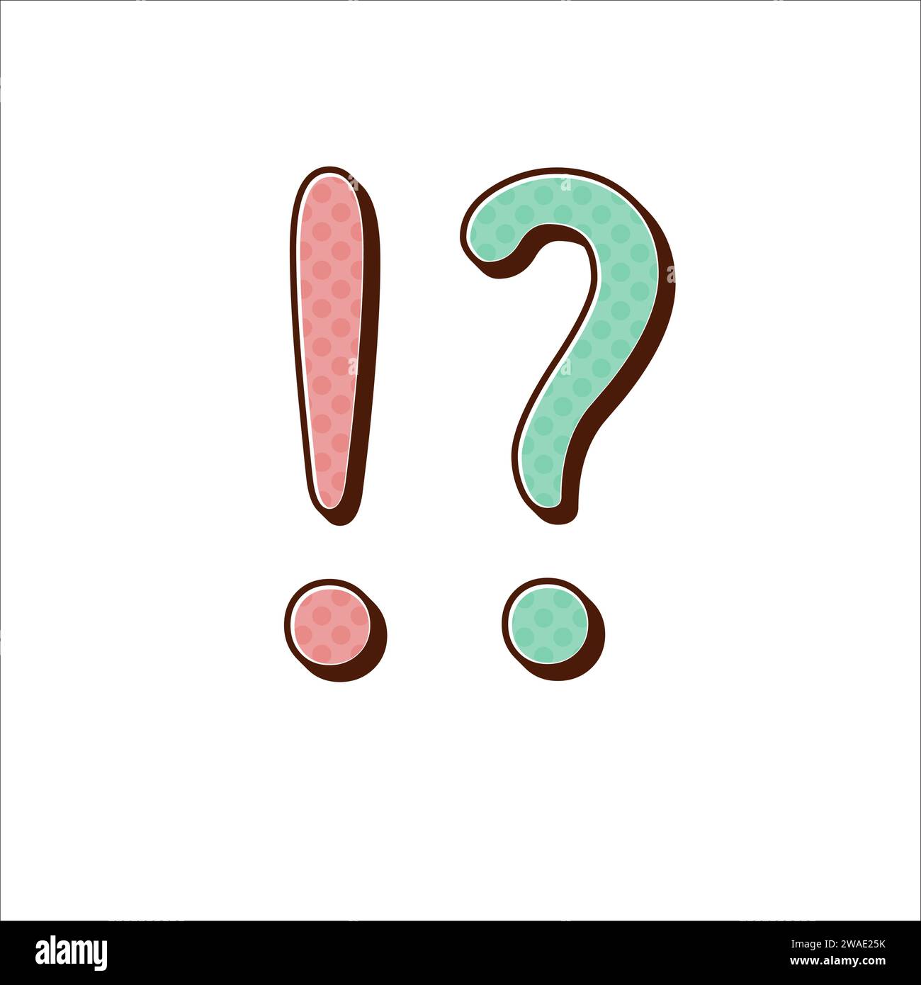 Comic cartoon question mark and exclamation point, retro halftone style ...