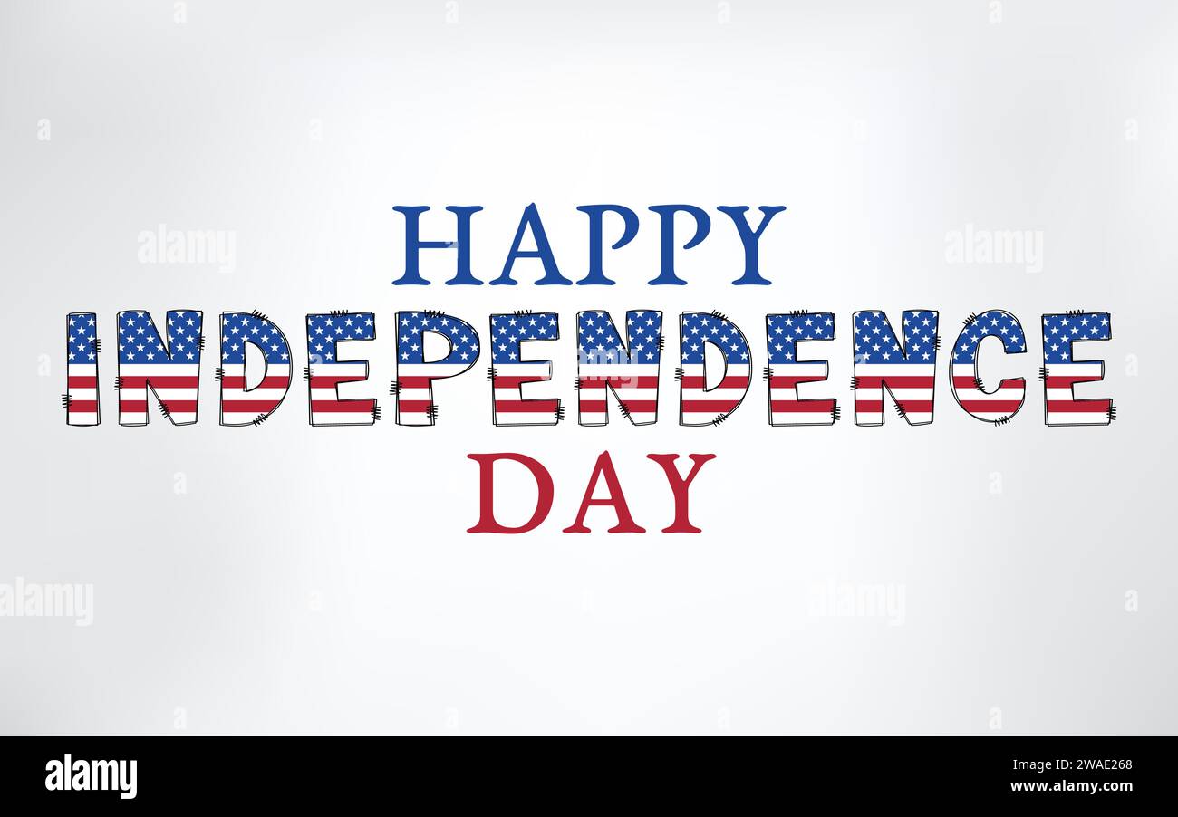 Happy Independence Day lettering, 4th of July greeting card letters ...