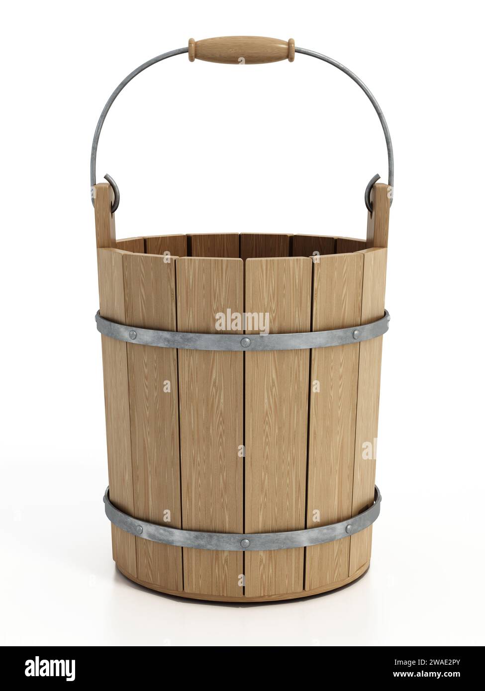 Milk bucket isolated on white background. 3D illustration Stock Photo ...