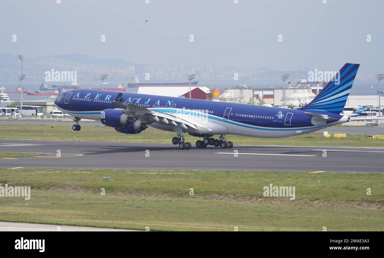 ISTANBUL, TURKIYE - APRIL 29, 2023: Azerbaijan Airlines Airbus A340 ...