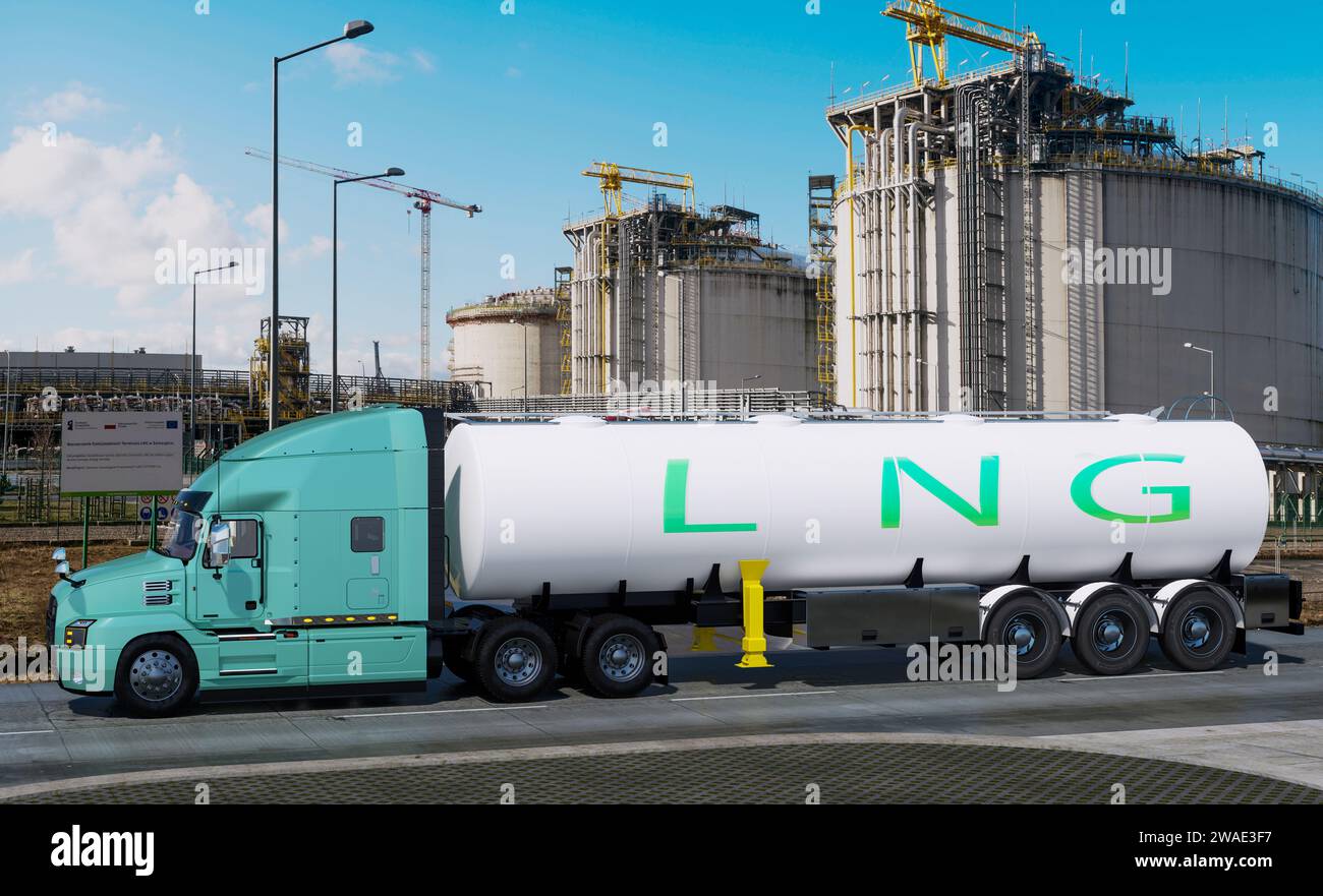 LNG Transport Tank Trailer Stock Photo - Alamy